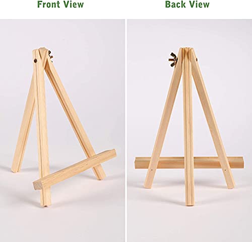 Jekkis 9 Inches Tabletop Easels for Painting Canvas Tall Wood Display Easels Set of 12, Art Craft Painting Easel Stand for Artist Adults Students