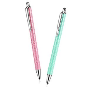 2 pieces weeding pen vinyl pen pin weeding tool fine point weeding tool glitter metal vinyl air release or car puncturing installation retractable craft vinyl tool for diy (green, pink)