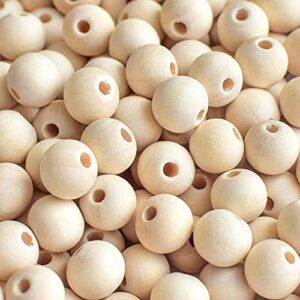 300pcs 20mm wood beads natural unfinished round wooden loose beads wood spacer beads for craft making decorations and diy crafts