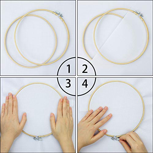 Similane 5 Pieces Embroidery Hoops Bamboo Circle Cross Stitch Hoop Ring 5 inch to 10 inch for Embroidery and Cross Stitch