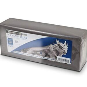 Sargent Art Polymer Gray Baking Clay, 1 pound block, Easy to Use and Soften, Safe & Non-Toxic, Used for all types of Clay Sculpting Projects & Crafts