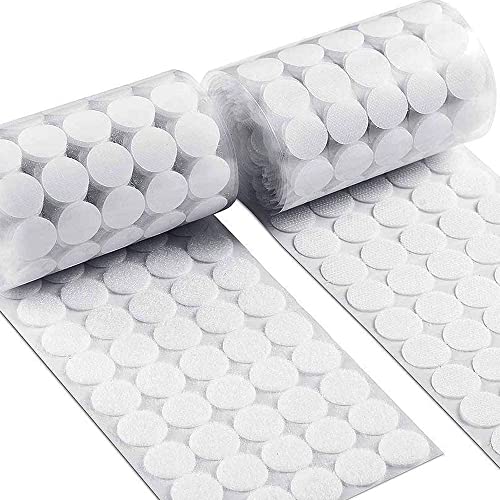 Self Adhesive Dots, Strong Adhesive 500pcs(250 Pairs) 3/4" Diameter Sticky Back Coins Nylon Coins, Hook & Loop Dots with Waterproof Sticky Glue Coins Tapes, Very Suitable for Classroom, Office, Home