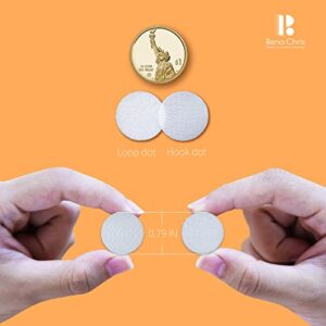 Self Adhesive Dots, Strong Adhesive 500pcs(250 Pairs) 3/4" Diameter Sticky Back Coins Nylon Coins, Hook & Loop Dots with Waterproof Sticky Glue Coins Tapes, Very Suitable for Classroom, Office, Home