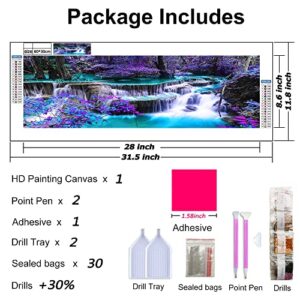 DIY 5D Diamond Painting Kits for Adults Waterfall Embroidery Full Round Drill Large Size(31.5x11.8 inch) Diamond Crystal Gem Arts Painting Craft for Home Wall Decor