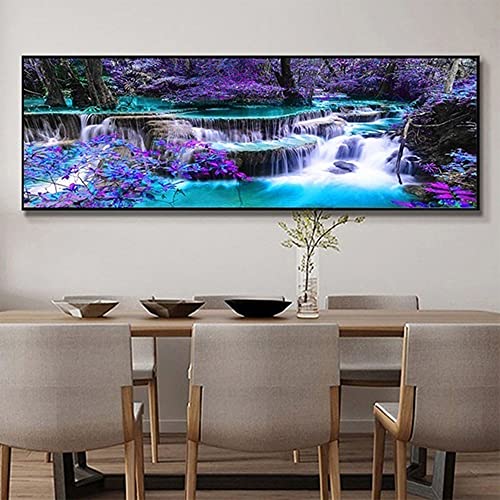 DIY 5D Diamond Painting Kits for Adults Waterfall Embroidery Full Round Drill Large Size(31.5x11.8 inch) Diamond Crystal Gem Arts Painting Craft for Home Wall Decor