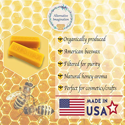 Alternative Imagination 100% Pure Beeswax Bar (1 Ounce), Made in USA