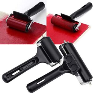 sansheng 2 PCS Rubber Roller Brayer - 2.2 and 4 Inch Brayer Roller - Used for Printmaking