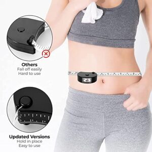 Automatic Telescopic Tape Measure, Soft Measuring Tape for Body Measurements, Weight Loss, Fitness, Muscle Gain. Lock Pin, Retractable Button, Measures Body Part Circumferences, 60Inch / 150cm