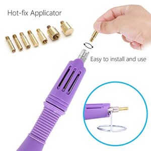 Hotfix Applicator, 7-in-1 Hot Fix Rhinestone Applicator Wand Setter Tool Kit with 7 Tips, 2 Pencils and Tweezers