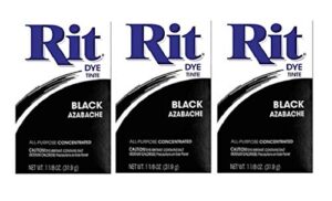 rit dye powder dye, 1-1/8 oz, black, 3-pack