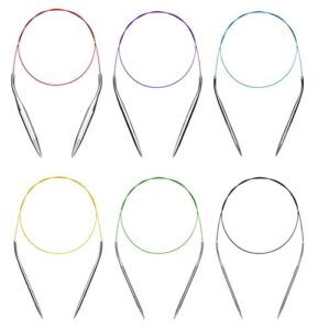 circular knitting needles set round needle metal magic loop 40 inch size 15 13 11 10 8 7 6 5 4 1.5