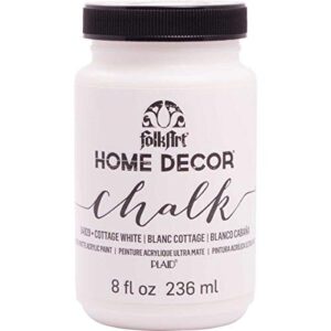 folkart home decor chalk furniture & craft paint in assorted colors, 8 ounce, cottage white