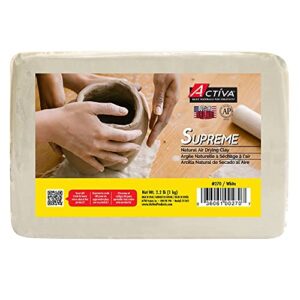 activa supreme artist’s air-dry modelling, 2.2 pounds, white clay