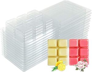 yych wax melt molds – 100 packs clear empty plastic wax melt clamshells for wickless wax melt candles