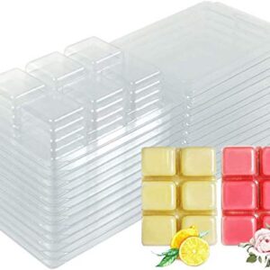 YYCH Wax Melt Molds - 100 Packs Clear Empty Plastic Wax Melt Clamshells for Wickless Wax Melt Candles