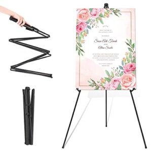 ddeat easel stand for wedding sign & poster 63” easels for display portable art easel for floor adjustable metal easel black