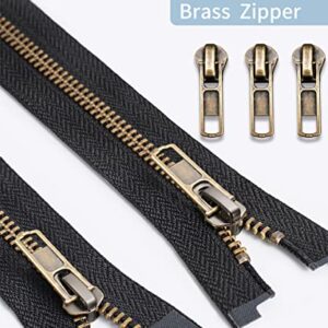 Zipper Repair Kit (52 Pcs), Universal #5 Zipper Replacement Slider Kit, Zipper Pull Replacement, Zipper Fix Repair Kit for Jackets, Coats, Boot, Backpack, Hoodie, Metal, Plastic & Nylon Coil Zippers