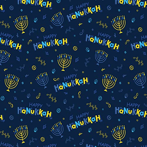 The Dreidel Company Happy Hanukkah Gift-Wrap Chanukah 17.5" in. X 180" in. Each (Happy Hanukkah 4 Roll Variety Pack)