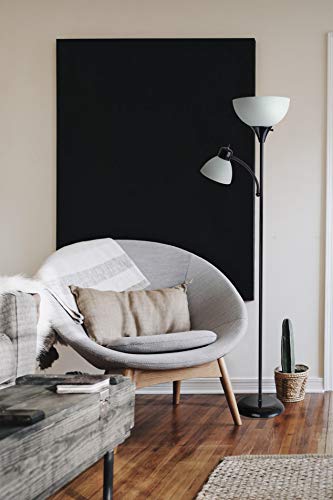 Newhouse Lighting NHFL-WI-BK Torchiere William 71 inch Modern Standing Daughter Floor Lamp, Perfect Light for Bedrooms, Living Room, Office, Reading, Mother-Son Black