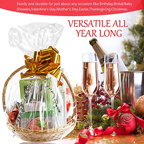 Shrink Wrap Bags for Gift Baskets, 24x30 inches Clear PVC Heat Gift Basket Shrink Bags 10Pack