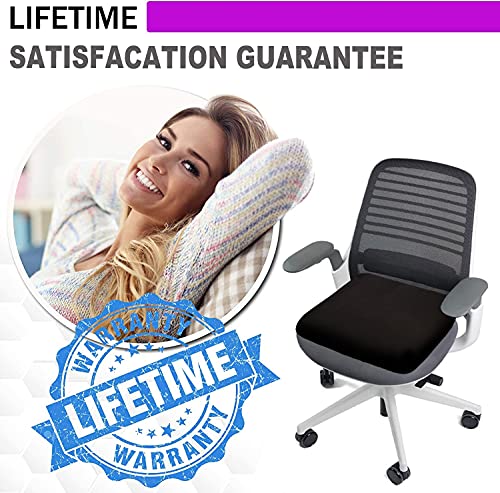 Gel Enhanced Seat Cushion - Double Thick Orthopedic Seat Cushion with Non-Slip Cover - Office Chair Car Seat Cushion - Tailbone Cushion - Coccyx Cushion - Sciatica Pillow for Sitting