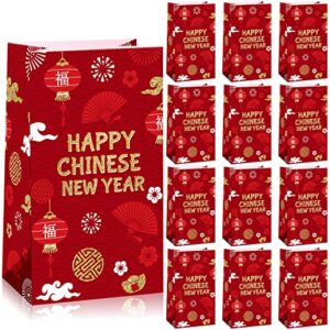 28 pack 2023 chinese new year party supplies lunar new year party present bags spring festival red paper treat goodie candy favor bags for year of the rabbit new year party decorations