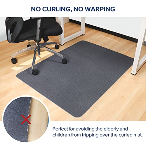 Chair Mat for Hard Floors, QQpony 1/6" Thick 63"x51" Office Chair Mat for Hardwood Floors, Premium Floor Protector Chair Mat Desk Rug for Home Office (Dark Grey)