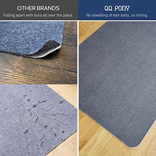 Chair Mat for Hard Floors, QQpony 1/6" Thick 63"x51" Office Chair Mat for Hardwood Floors, Premium Floor Protector Chair Mat Desk Rug for Home Office (Dark Grey)