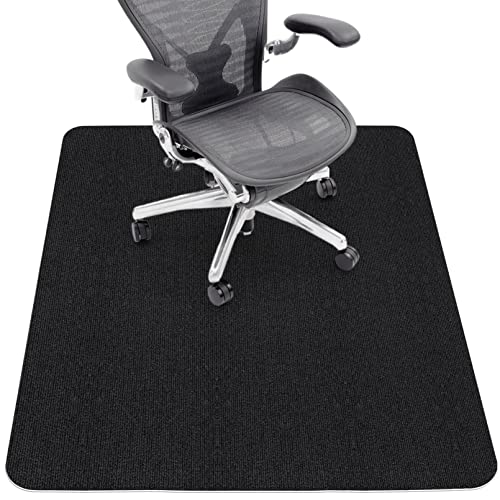 Sycoodeal Office Chair Mat,Chair Carpet for Hardwood Floor,Computer Gaming Chair Mat,Office Chair Mat for Tile Floor,Large Floor Protector Rug,Anti-Slip,Easy to Clean,Black(48"x36")