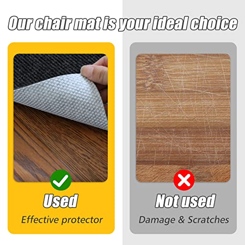 Sycoodeal Office Chair Mat,Chair Carpet for Hardwood Floor,Computer Gaming Chair Mat,Office Chair Mat for Tile Floor,Large Floor Protector Rug,Anti-Slip,Easy to Clean,Black(48"x36")