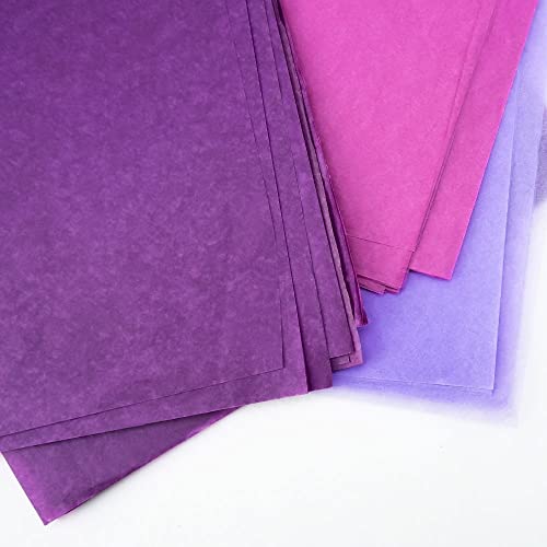 MR FIVE 60 Sheets Gift Tissue Paper Bulk,20" x 14",Tissue Paper for Gift Bags,DIY and Crafts,Gift Wrapping Tissue Paper for Fall Halloween Birthday Wedding Holiday, 3 Colors (Purple)