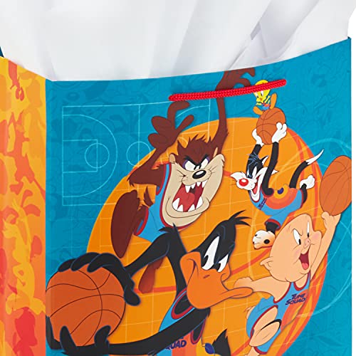 Hallmark 13" Large Gift Bag with Tissue Paper (Space Jam: A New Legacy, Bugs Bunny, Basketball) for Kids, Birthdays, Christmas