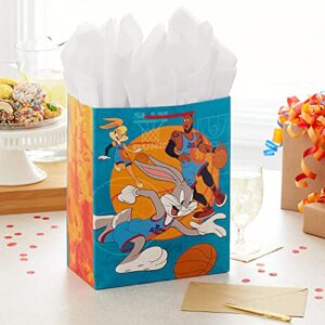 Hallmark 13" Large Gift Bag with Tissue Paper (Space Jam: A New Legacy, Bugs Bunny, Basketball) for Kids, Birthdays, Christmas