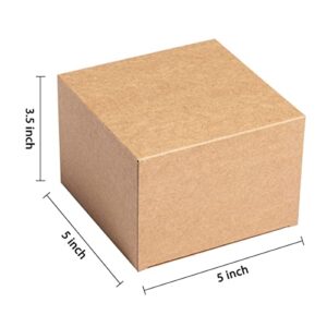 JOYIN 36 Pcs Christmas Brown Kraft Paper Gift Box, 5"x5"x3.5" Present Packaging Wrap Gift Box with Lids for Wedding, Xmas, Holiday, Birthday Party Wrapping Gift-Giving