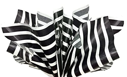 Premium Tissue Paper Black & White Stripes Tissue Paper 20 X 30-24 Sheet