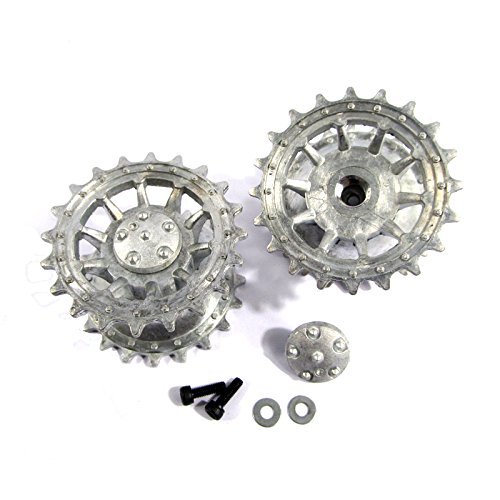 Mato Metal Tracks Sprockets Idler Wheels Set, with Metal Caps Bearings for Heng Long 3818 1/16 RC Tiger 1 Tank