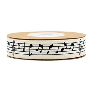 10 Yards Printed Music Note Cotton Ribbon Apparel Hemming Gift Box Packaging Gardening Home Gifts Decoration Fabric Materials Wide 1.5cm