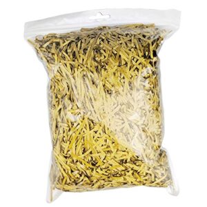 glitter raffia paper shreds & strands shredded crinkle confetti for diy gift wrapping & basket filling (golden)