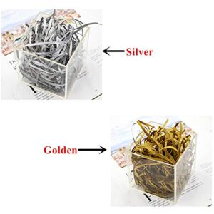 Glitter Raffia Paper Shreds & Strands Shredded Crinkle Confetti for DIY Gift Wrapping & Basket Filling (Golden)