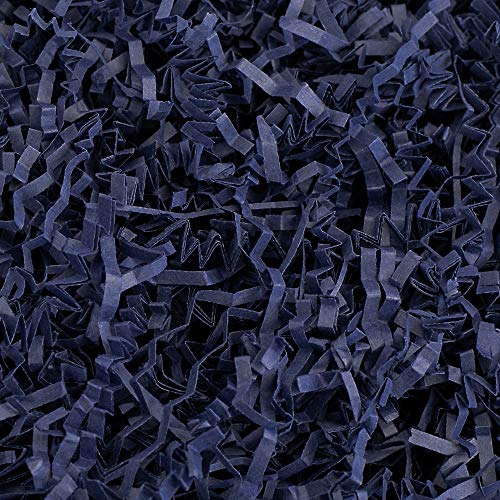 MagicWater Supply Crinkle Cut Paper Shred Filler (2 LB) for Gift Wrapping & Basket Filling - Navy Blue