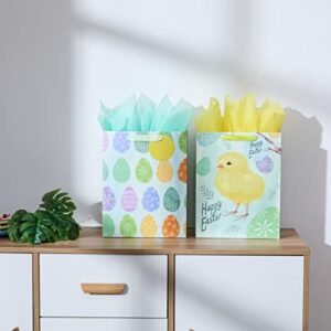 SUNCOLOR 2 Pack 13" Large Easter Gift Bags for Kids