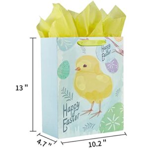 SUNCOLOR 2 Pack 13" Large Easter Gift Bags for Kids