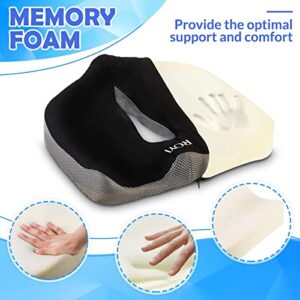 ROYI Memory Foam Seat/Chair Cushion for Relieves Back, Sciatica Pain, Tailbone Pain, Coccyx, Degenerating Disc, Orthopedic, Osteoarthritis, Sacrum, Prostate Cushion, Low Back Pain Cushion, Hip Shaping