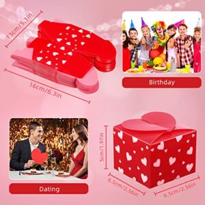 Valentine's Day Candy Boxes Plastic Waterproof Treat Boxes Small Gift Boxes Heart Shaped Valentines Wedding Party Favors Supplies 2.56 x 2.56 Inch (20 Pieces)