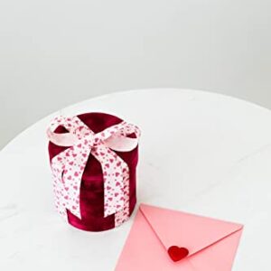 Valentine's Day Ribbons Love Heart Ribbon for Gift Wrapping Crafts Wedding 3 Rolls (Red & White*2)