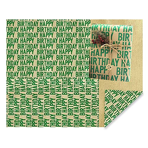 WDNUKEE Happy Birthday Wrapping Paper for Kids Girls Women Adults Boys Men,7 Sheets Classic Vintage Cowhide Birthday Gift Wrapping Paper,Birthday Wrapping Paper Folded Flat 20x28 inches each