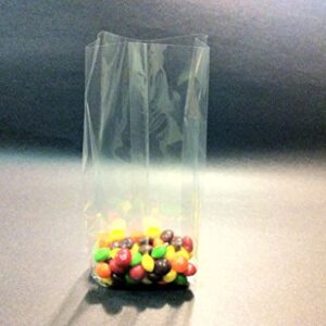 UNIQUEPACKING 100 Pcs 4x2x8 Clear Side Gusseted Cello/Cellophane Bags Good for Candy Cookie Bakery