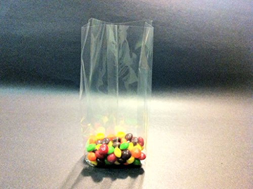 UNIQUEPACKING 100 Pcs 4x2x8 Clear Side Gusseted Cello/Cellophane Bags Good for Candy Cookie Bakery