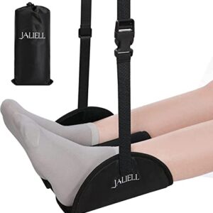 Upgrade Airplane Footrest - JALIELL 2 in 1 Adjustable Foot Hammock with Comfortable Base (Memory Foam), Portable Airplane Travel Accessories to Relax Your Feet, Reduce Swelling and Soreness