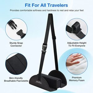 Upgrade Airplane Footrest - JALIELL 2 in 1 Adjustable Foot Hammock with Comfortable Base (Memory Foam), Portable Airplane Travel Accessories to Relax Your Feet, Reduce Swelling and Soreness